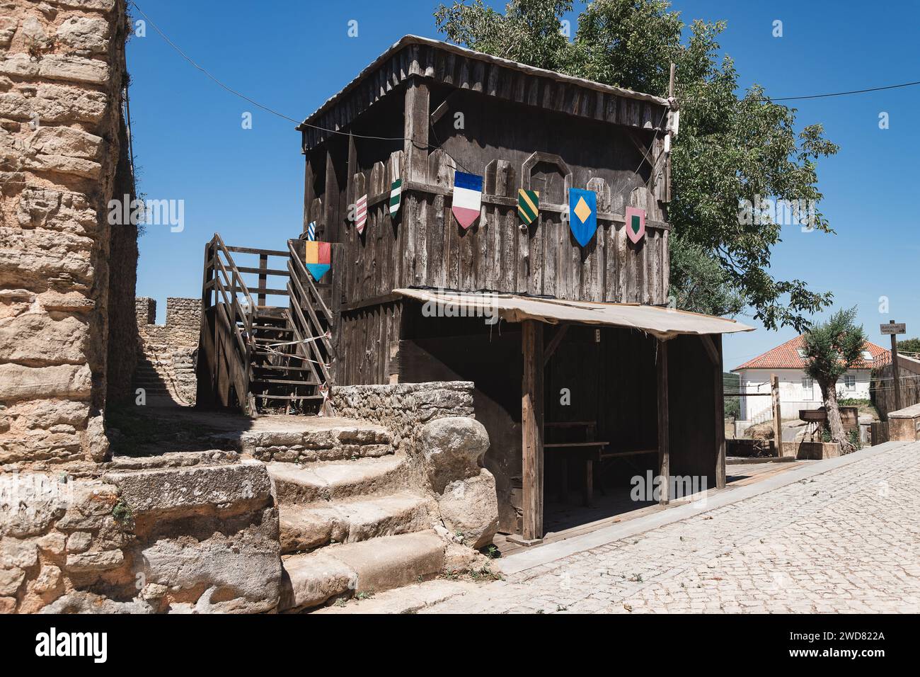 Medieval wooden castle hi-res stock photography and images - Alamy