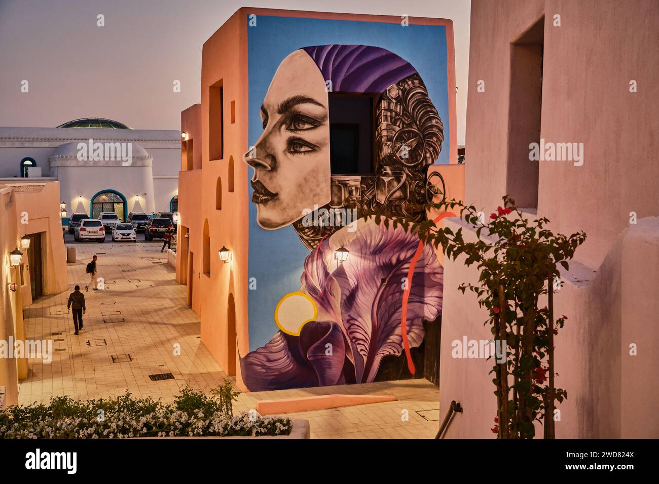 Old Doha port (Mina District) in Doha, Qatar afternoon shot during ...
