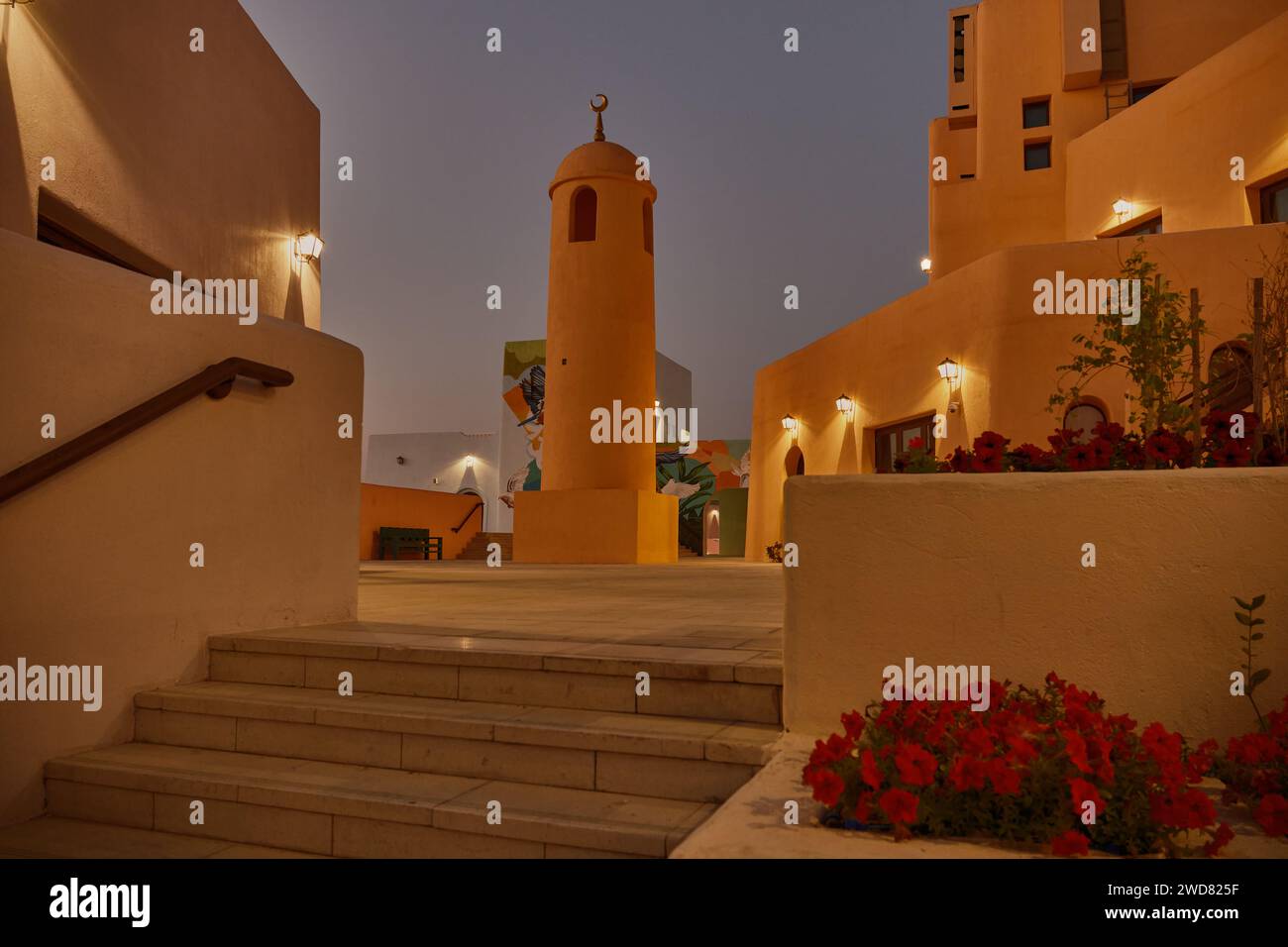 Old Doha port (Mina District) in Doha, Qatar afternoon shot during ...