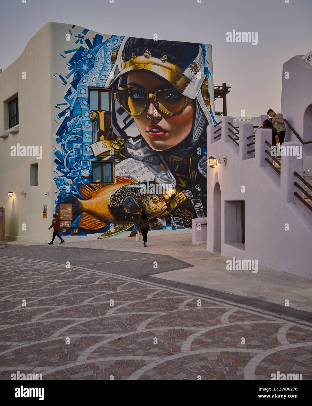 Old Doha port (Mina District) in Doha, Qatar afternoon shot during ...