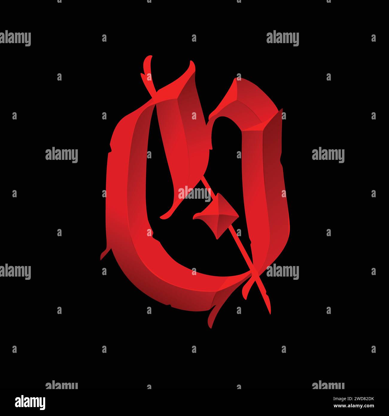 Letter o, in the Gothic style. Vector. Alphabet. Calligraphy and ...