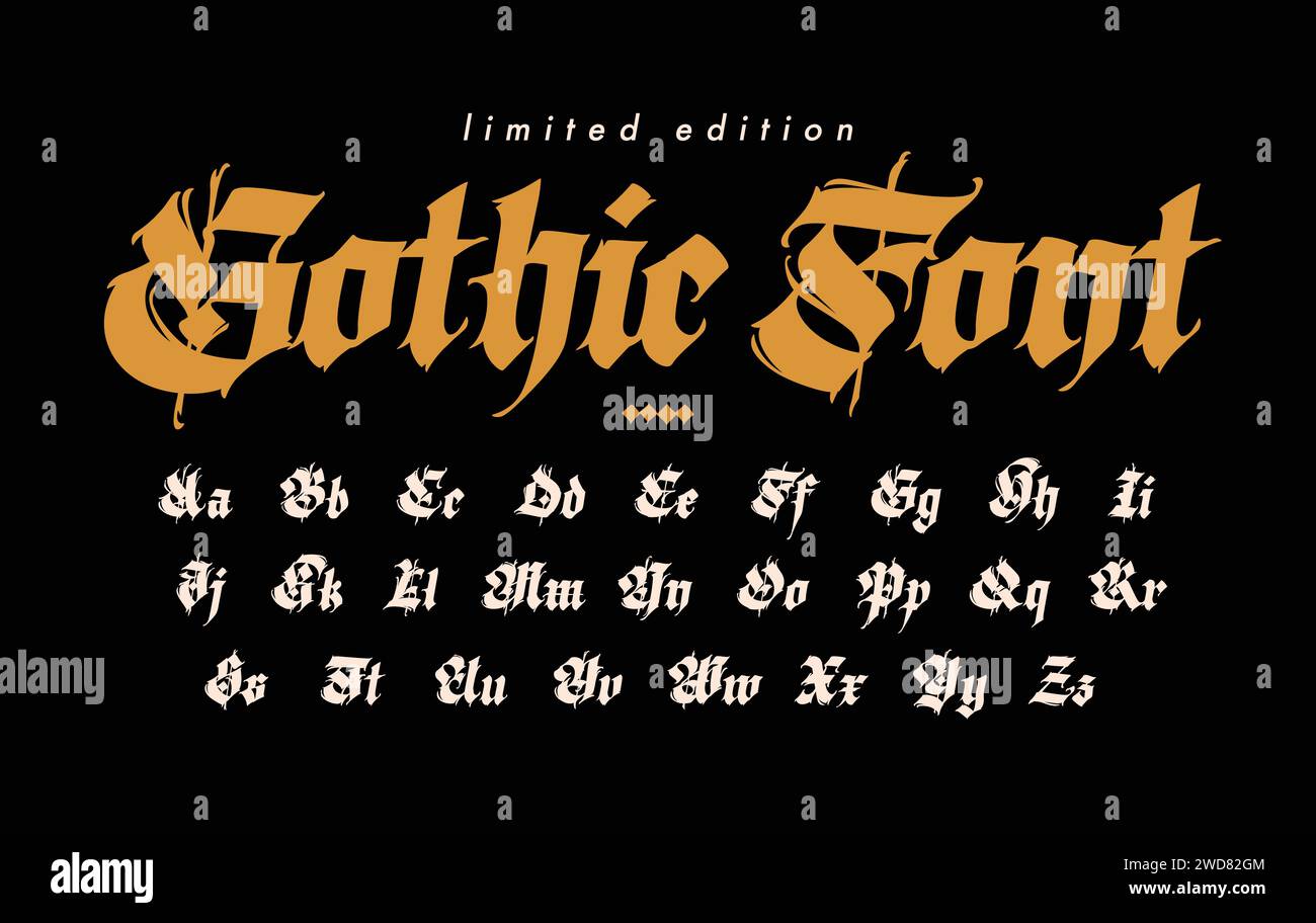 Gothic Calligraphy Alphabet Fonts
