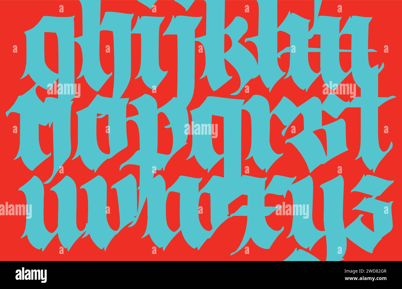 Pattern, ornament in the Gothic style. Vector. Alphabet. All elements ...