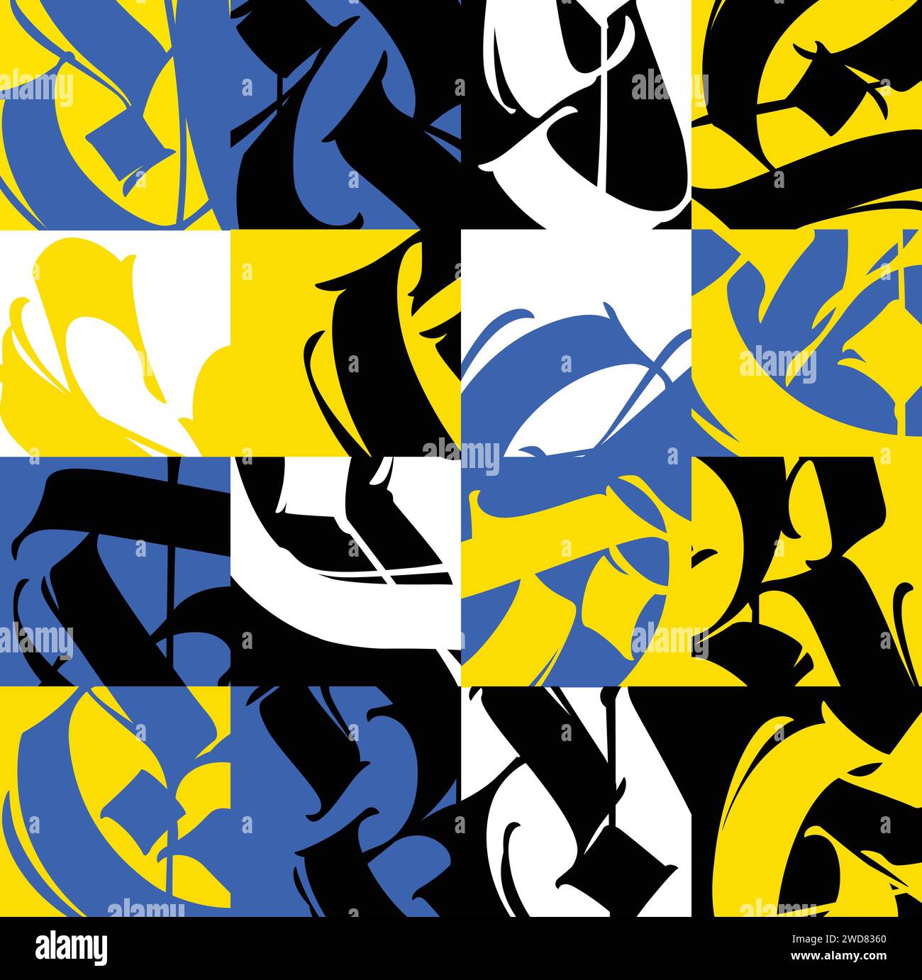 Pattern, ornament in the Gothic style. Vector. Colored letter symbols ...