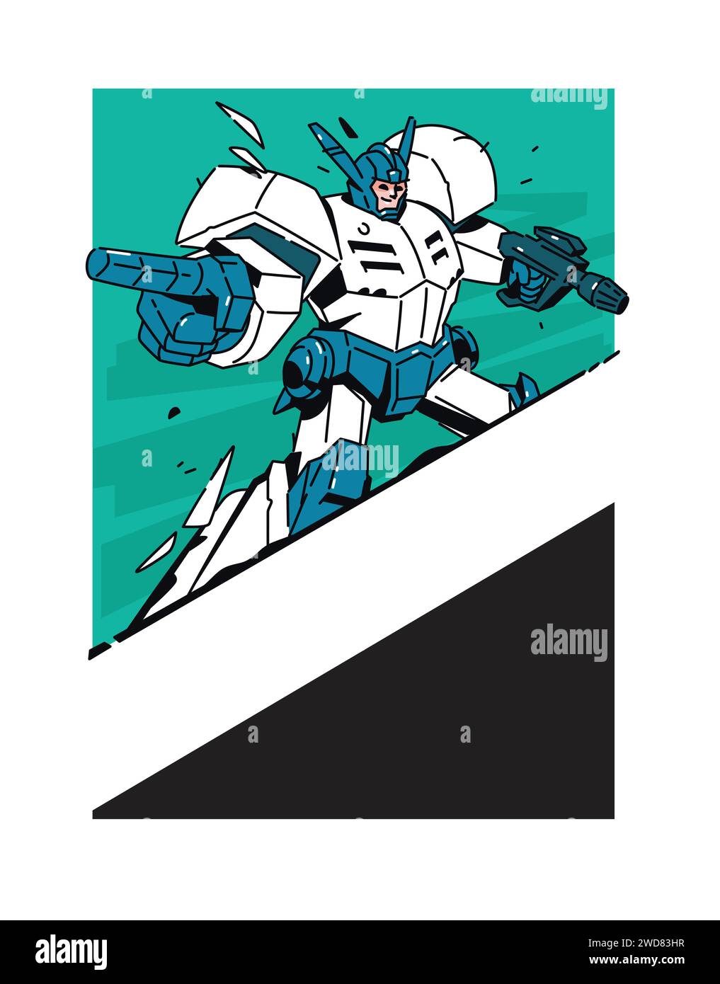 Cyborg robot transformer icon Cut Out Stock Images & Pictures - Alamy