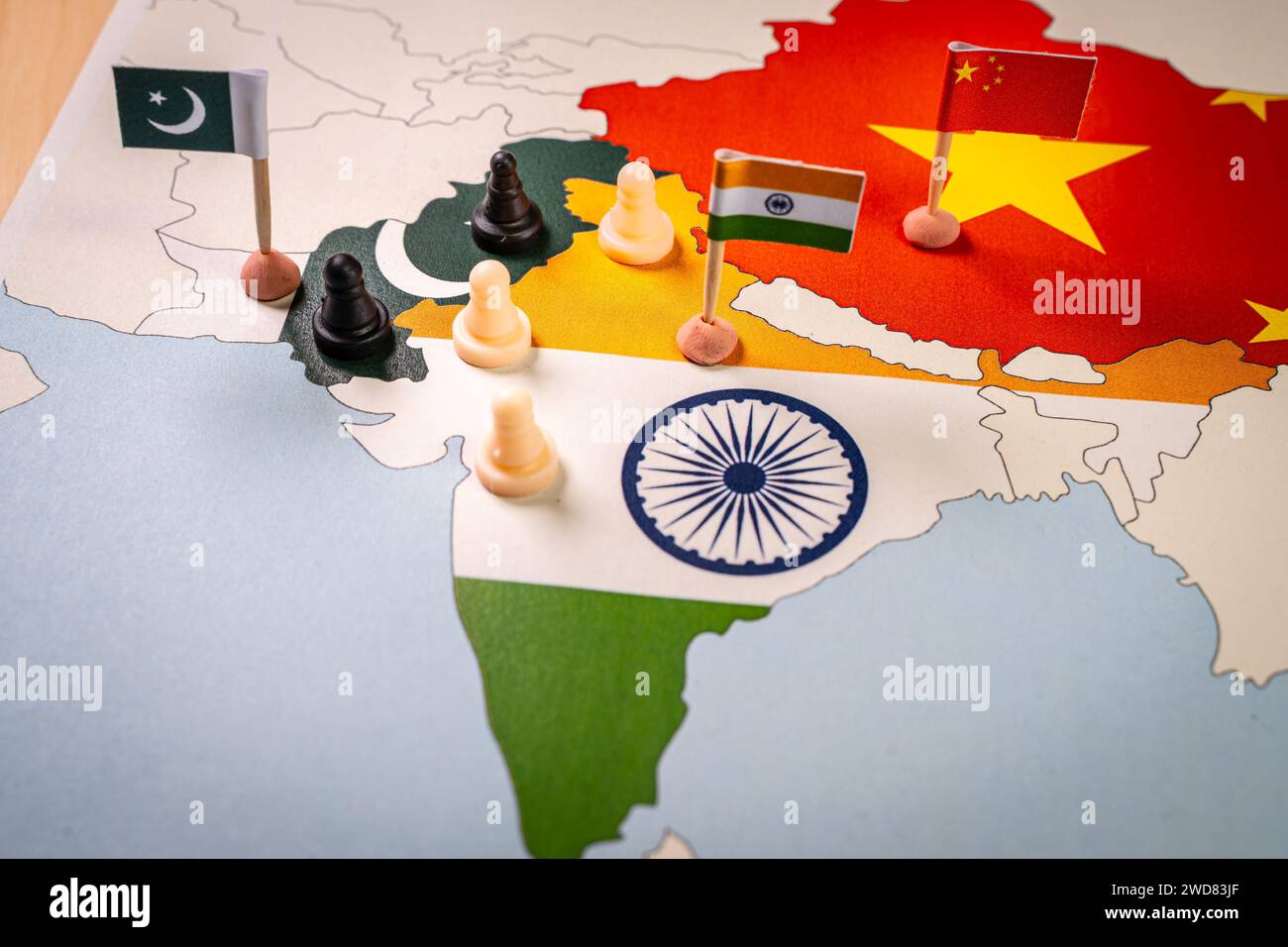 India pakistan border map hi-res stock photography and images - Alamy