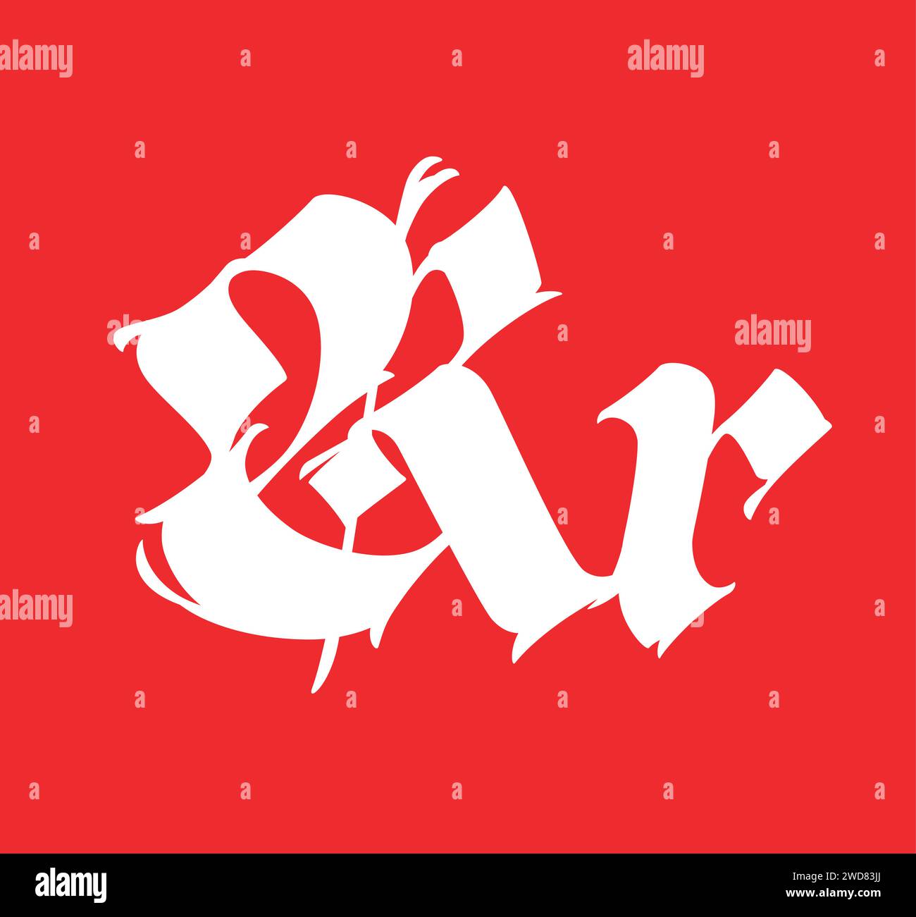 Letter R, in the Gothic style. Vector. Alphabet. Calligraphy and ...