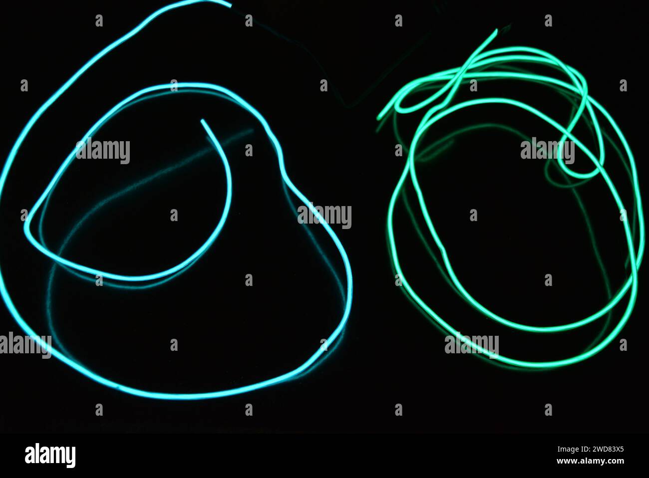 Twisted textures electroluminescent wire gives the character of the ...