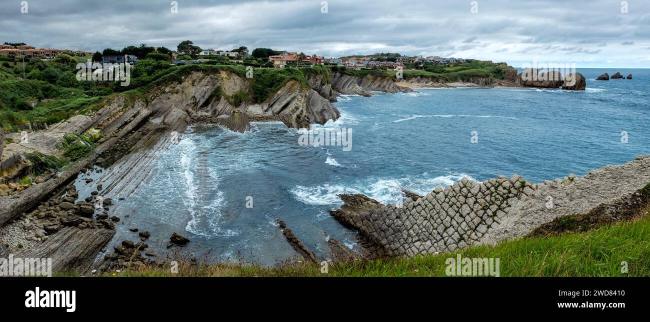 A cove in formation process due to the erosion of the Cantabrian Sea in ...