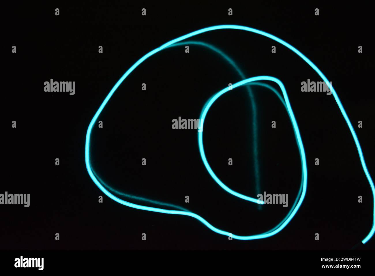 Twisted textures electroluminescent wire gives the character of the ...