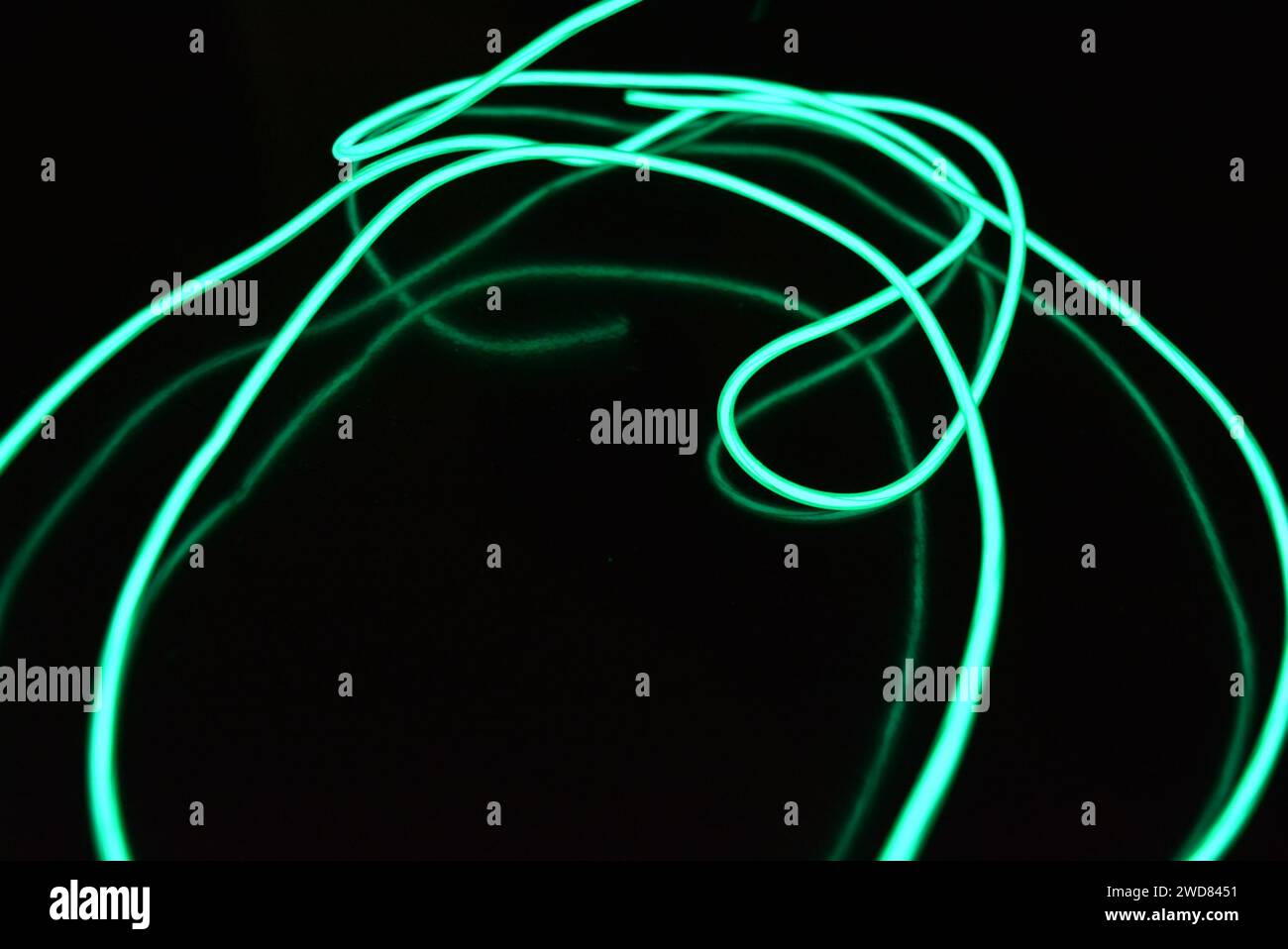 Twisted textures electroluminescent wire gives the character of the ...