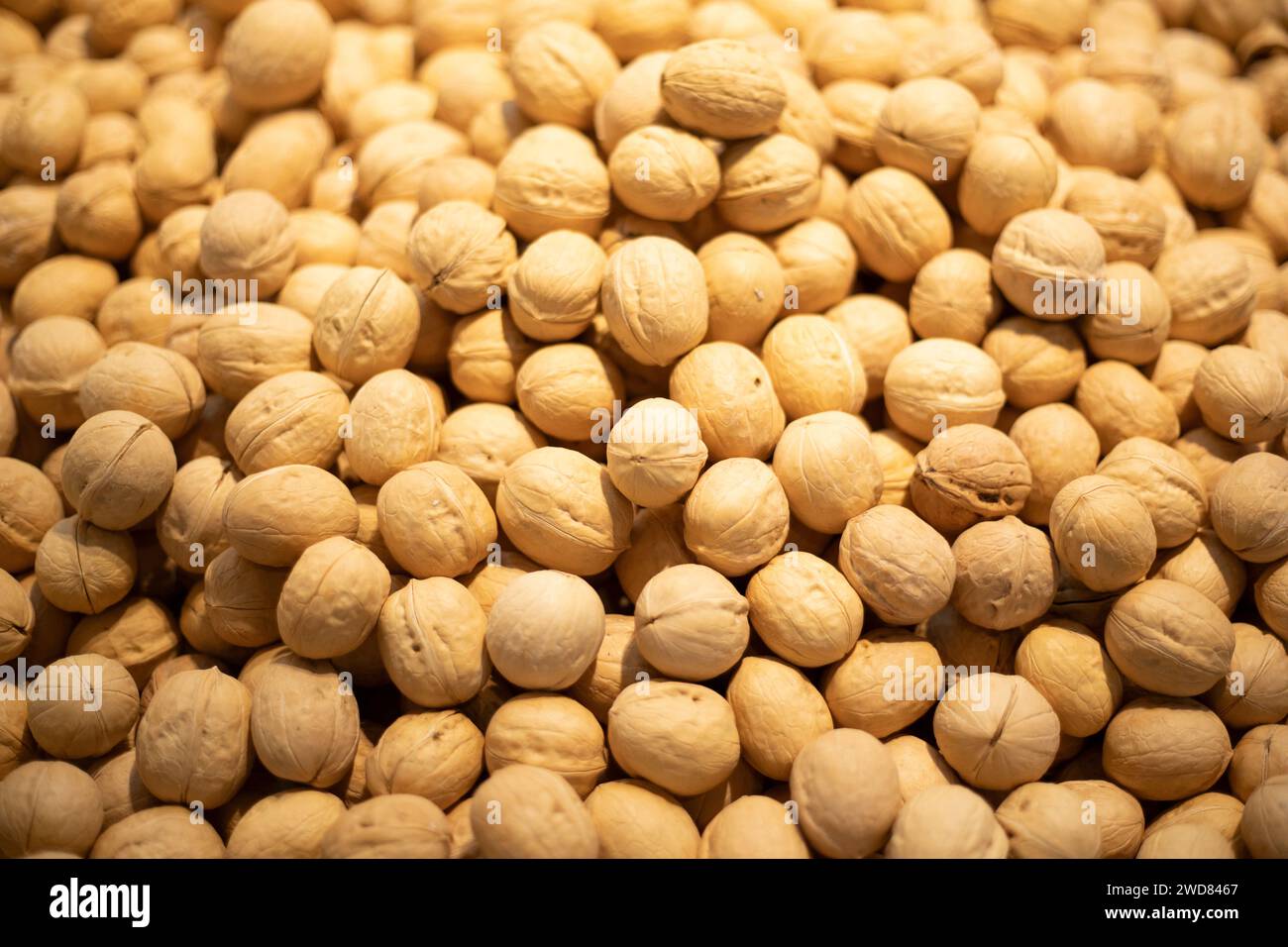Walnut texture. Nuts at the market. Healthy food. Store details Stock ...