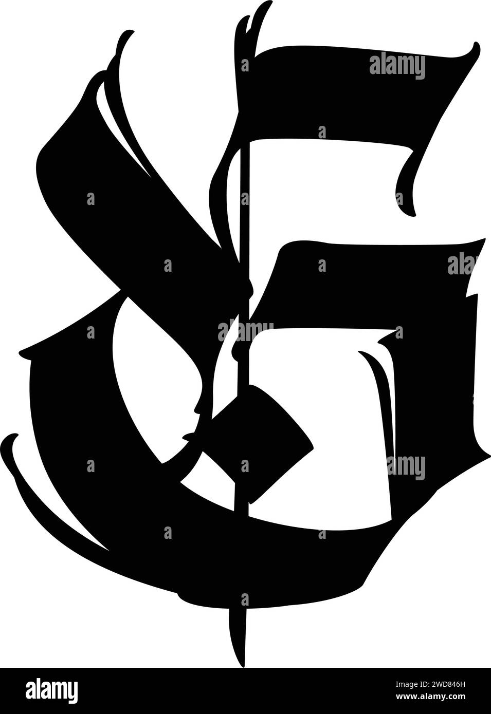 Gothic alphabet g Black and White Stock Photos & Images - Alamy