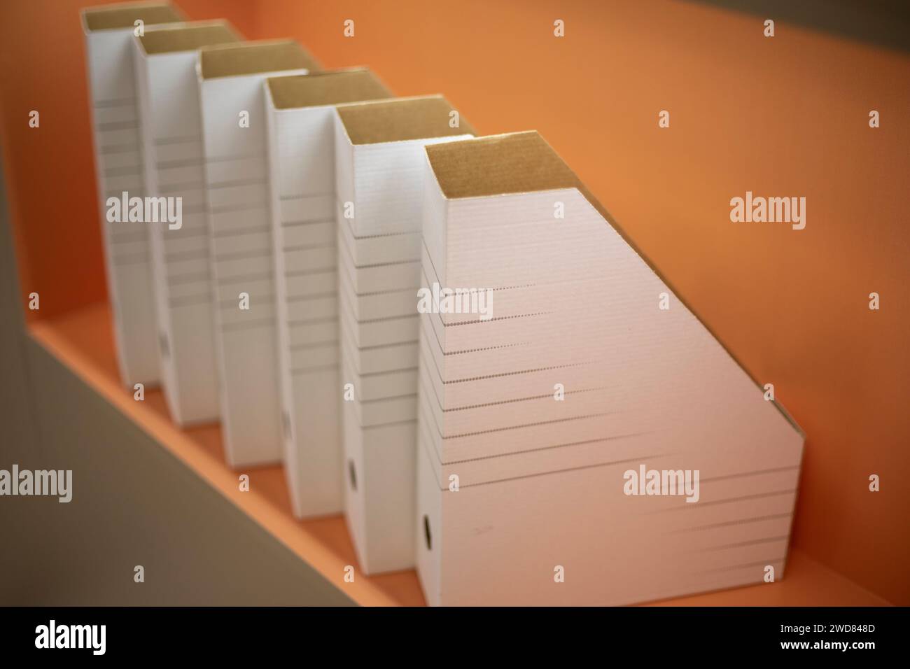 Empty folders stand in a row. A place to store documents. Folders on ...