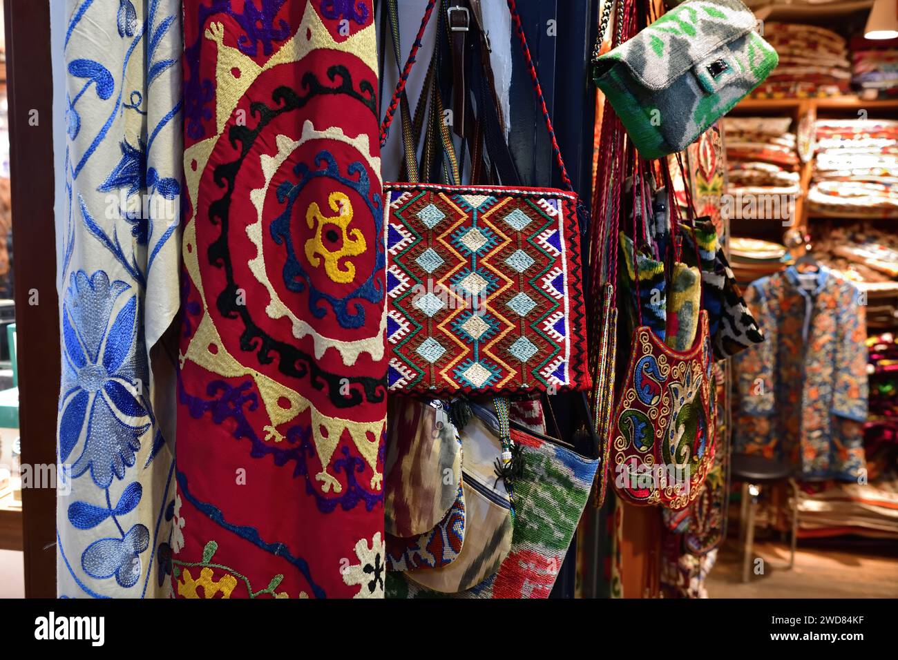 Multi-colored handmade Turkish goods for sale at Grand Bazaar in ...
