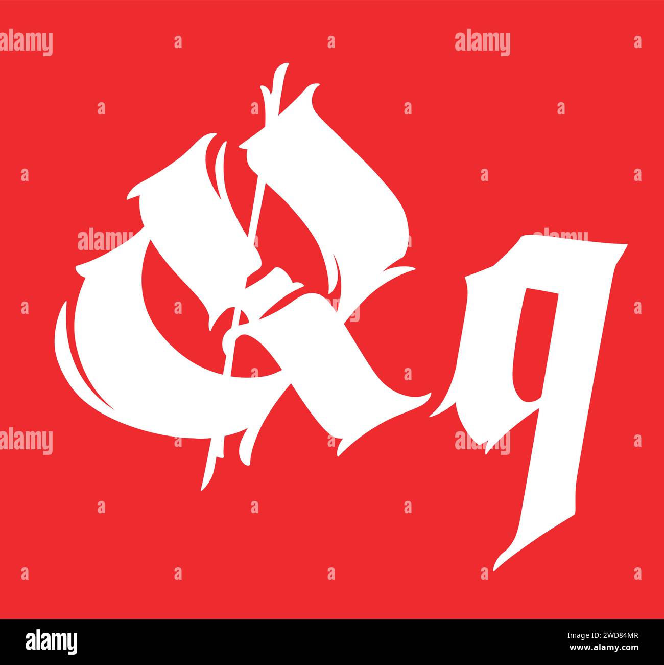 Letter Q, in the Gothic style. Vector. Alphabet. Calligraphy and ...