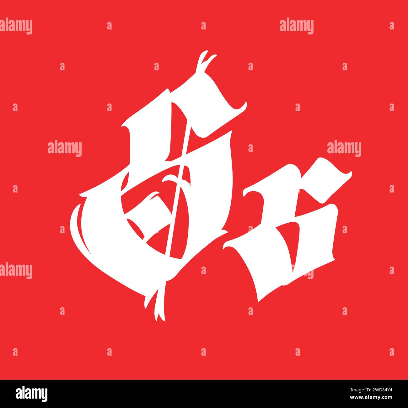 Letter S, in the Gothic style. Vector. Alphabet. Calligraphy and ...