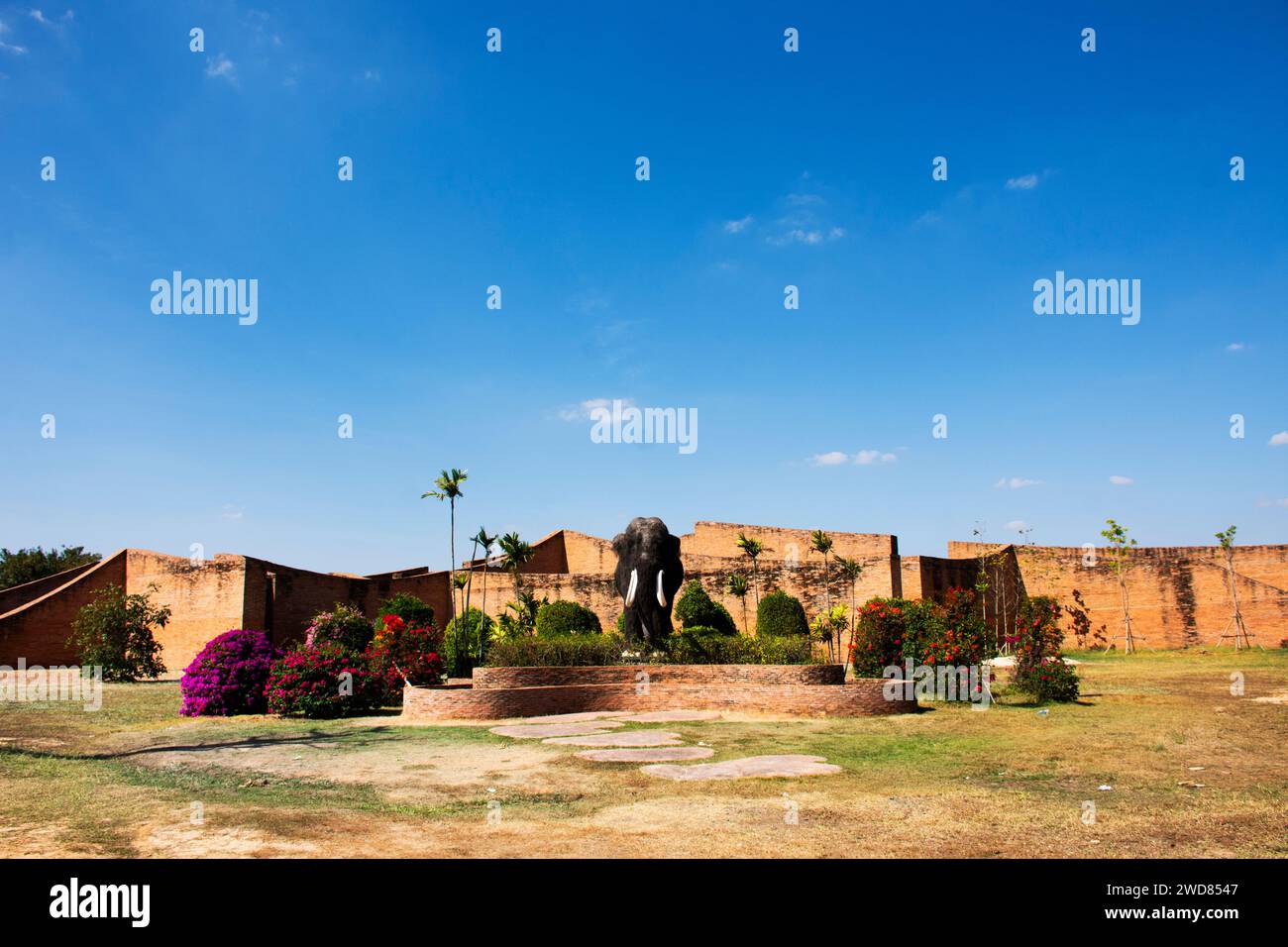 Landscape and art building of Ban Ta Klang or Taklang Elephant Village ...