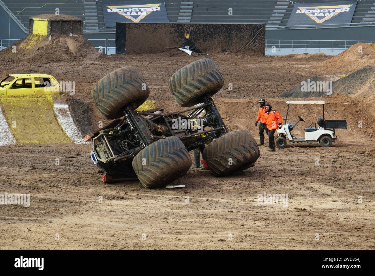 The inverted monster truck "Grave digger" at Diego Armando Maradona's ...