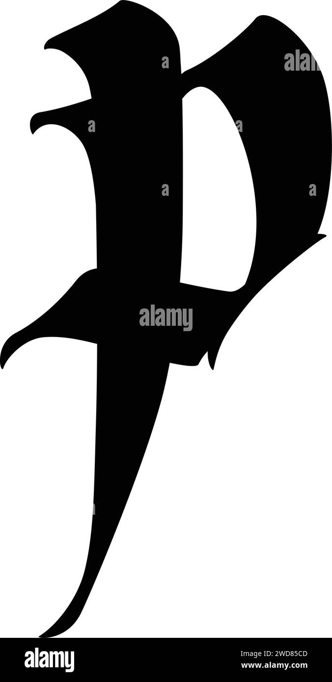 Letter, in the Gothic style. Vector. Alphabet. Calligraphy and ...