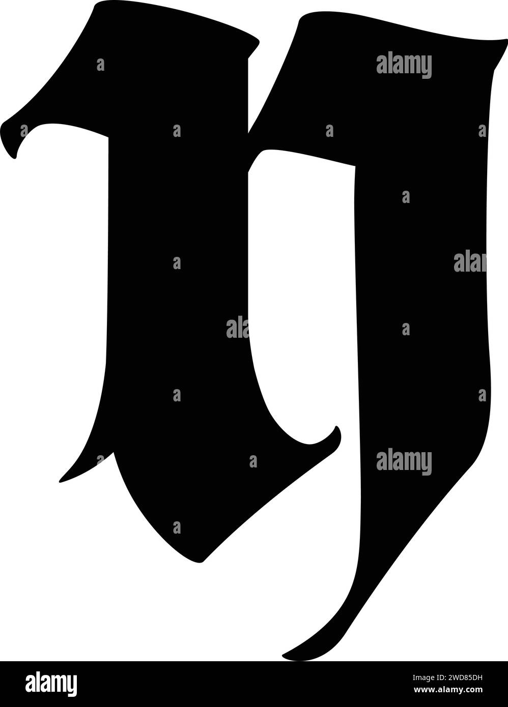 Letter, in the Gothic style. Vector. Alphabet. Calligraphy and ...