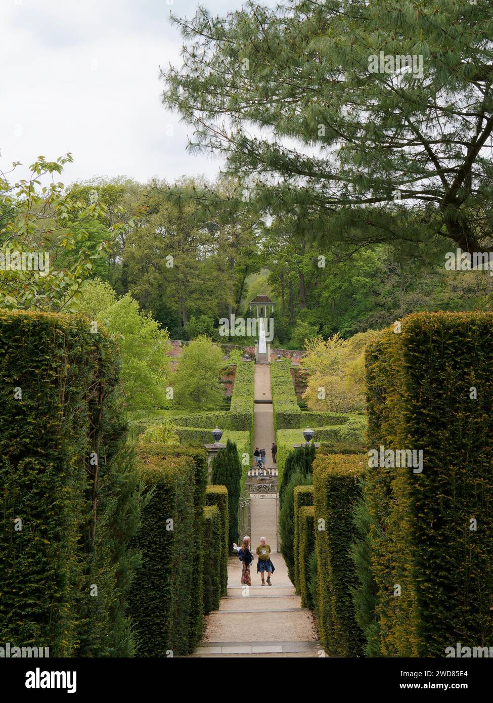 Buscot Park's Walled Gardens with the Fountain Statue facing Faux Falls ...