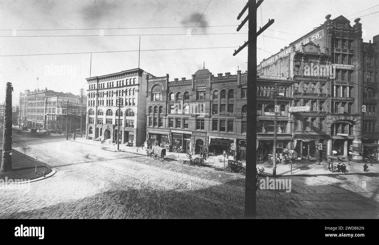 1st Ave and Cherry St showing the Starr-Boyd Building, Seattle, ca 1905 ...
