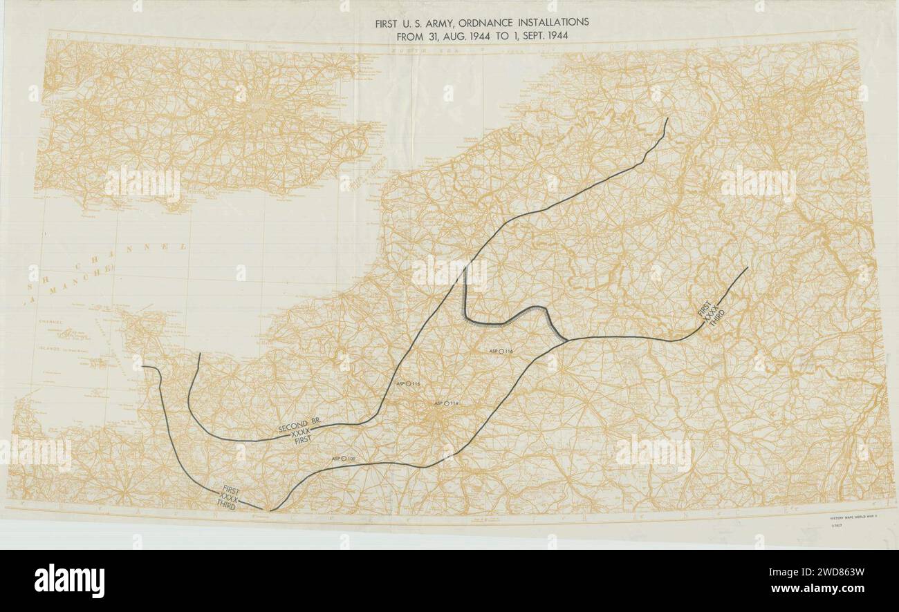 1st Army Ordnance Installations 31 August 1944 - 1 September 1944 Stock ...