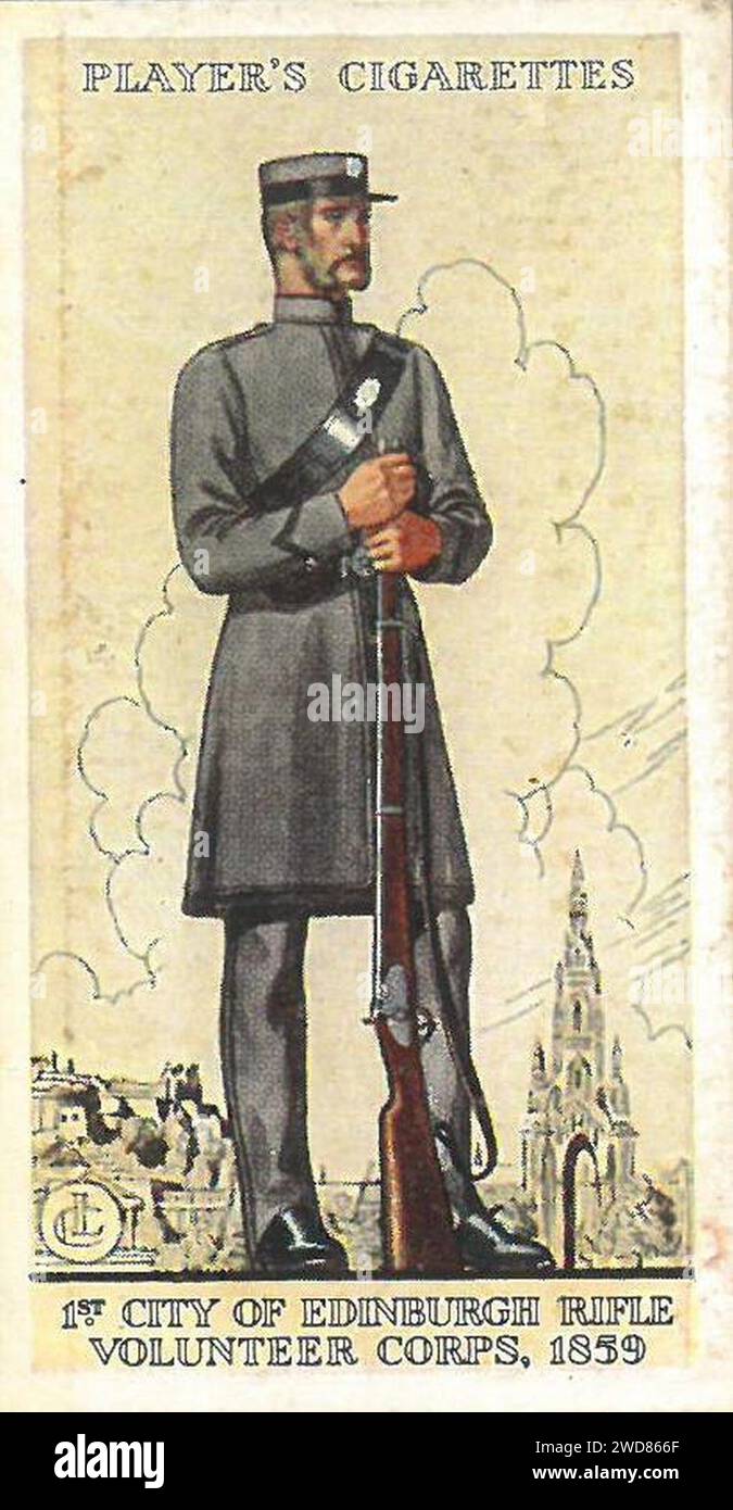 1st City of Edinburgh Rifle Volunteer Corps Cigarette Card Stock Photo ...