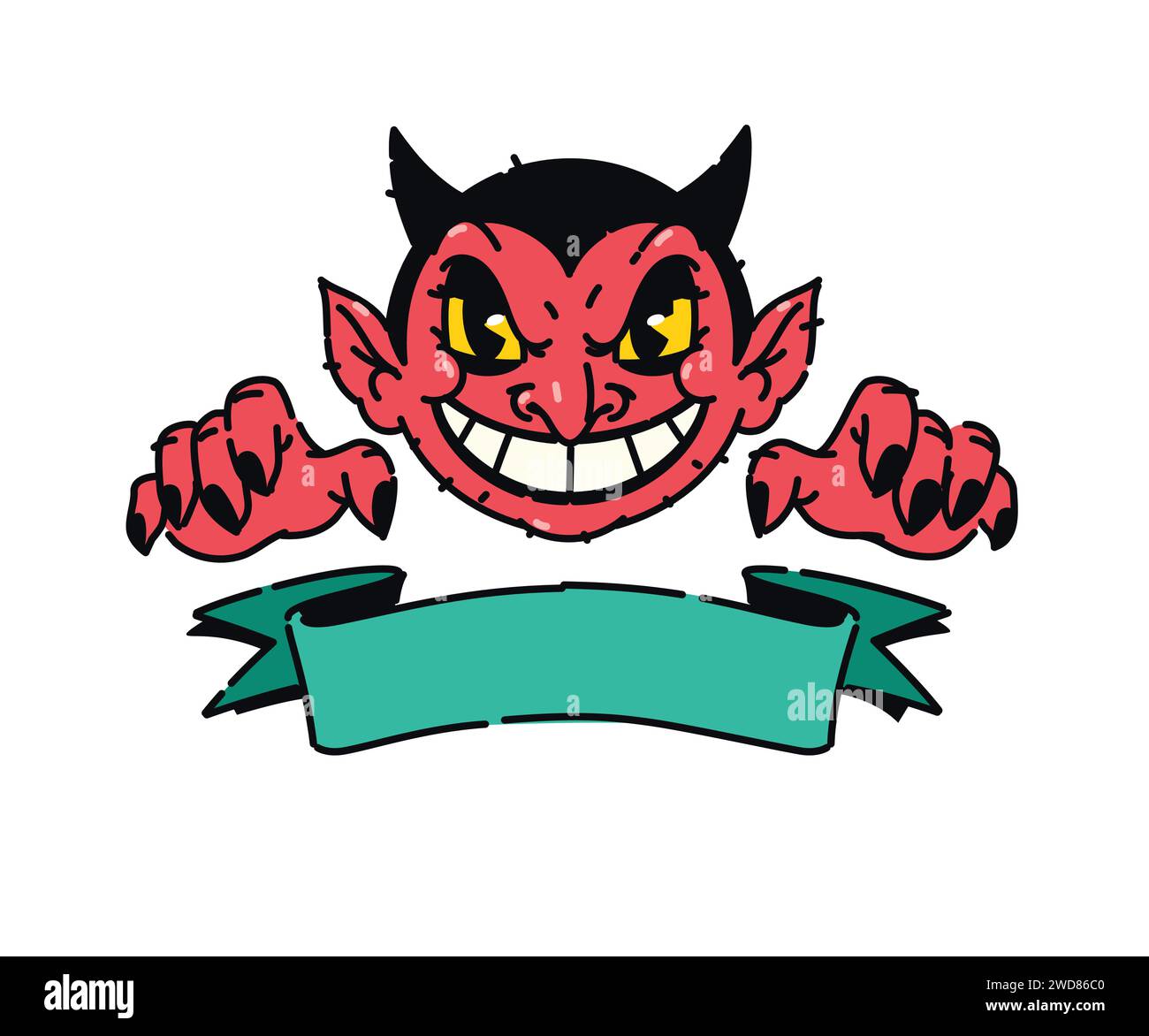 Cute satan sign drawing Stock Vector Images - Alamy