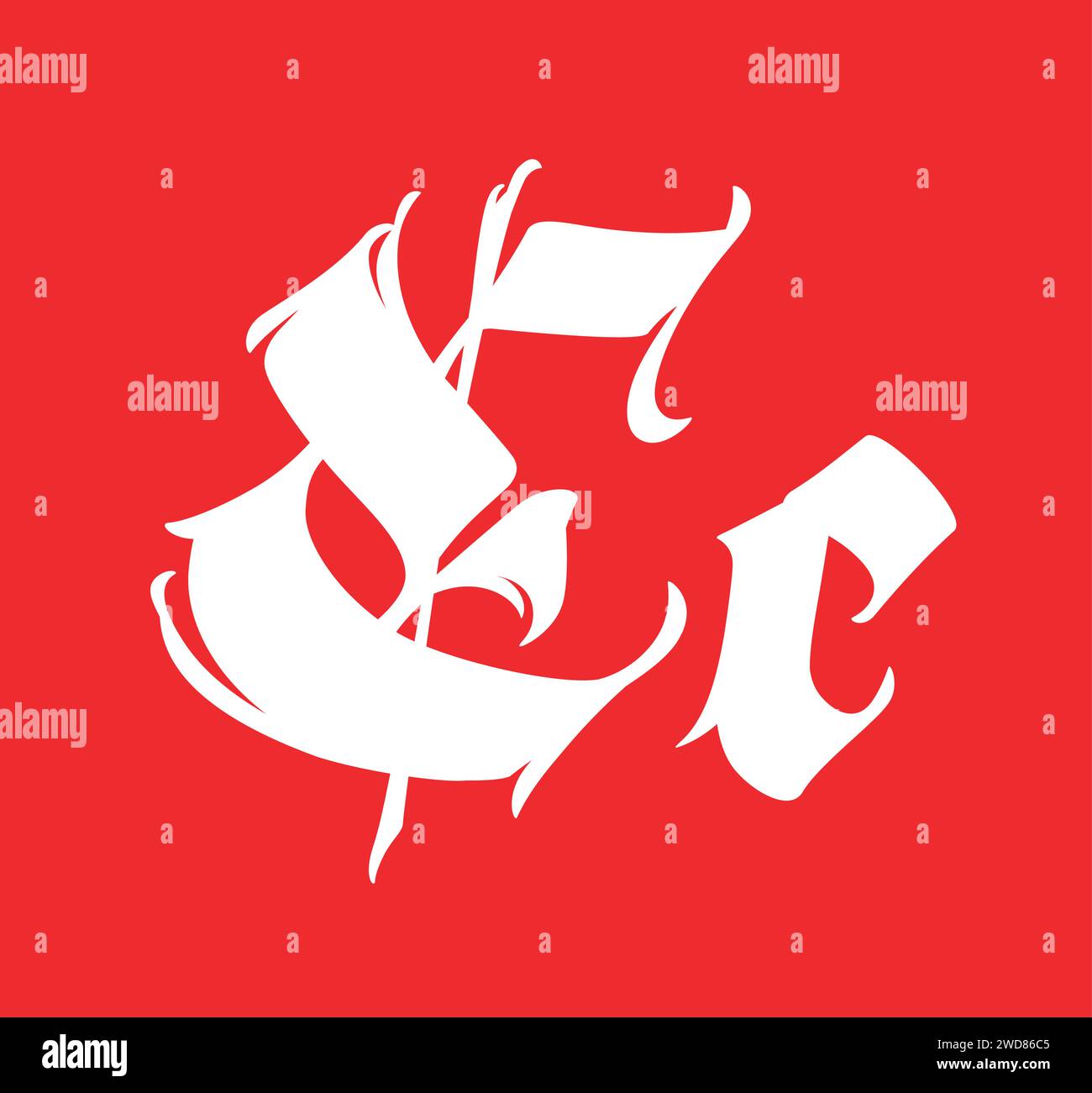 Letter C, in the Gothic style. Vector. Alphabet. Calligraphy and ...