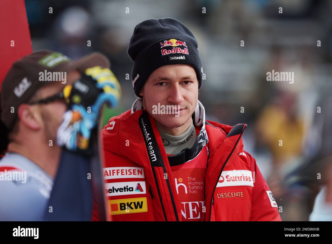 Switzerland's Marco Odermatt reacts after an alpine ski, men's World ...