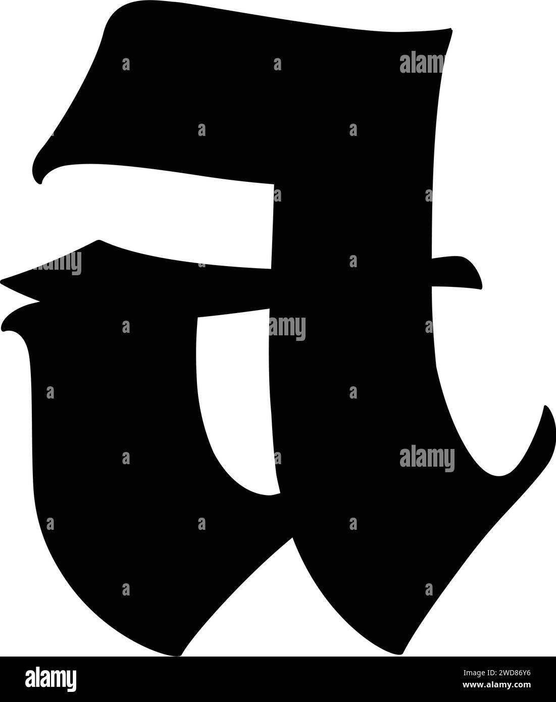 Letter, in the Gothic style. Vector. Alphabet. Calligraphy and ...