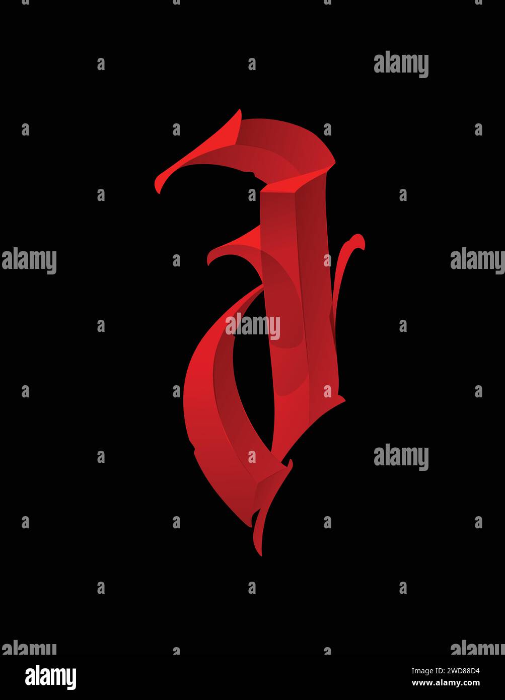 Gothic Letter J Letter J In The Gothic Style Alphabet Symbol Vector