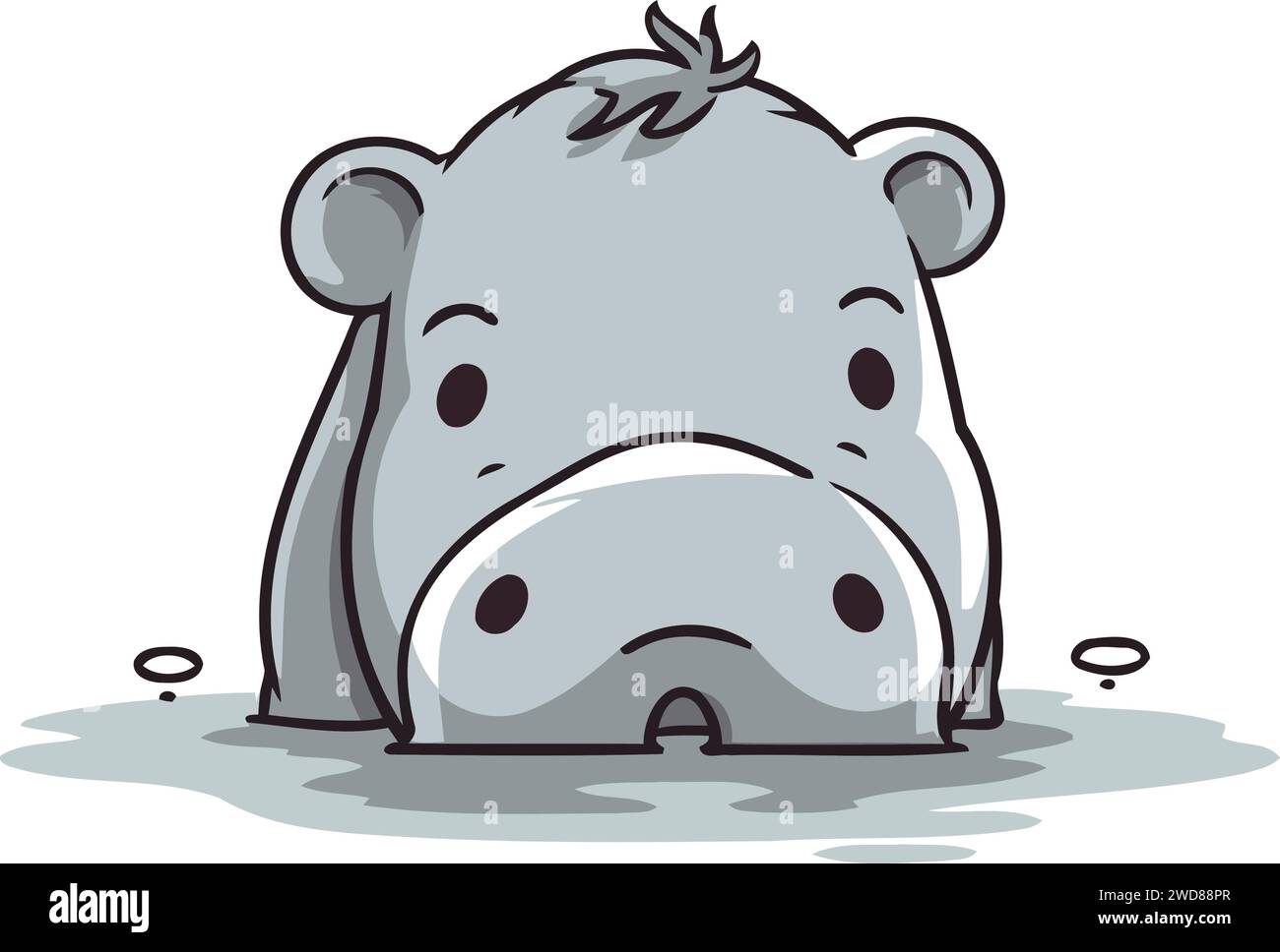 Cute hippopotamus. Vector illustration of cartoon hippo Stock Vector ...