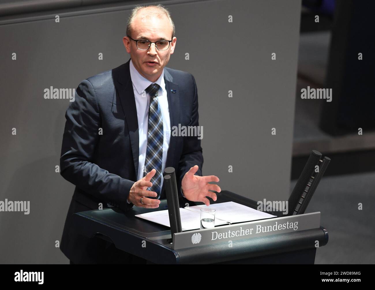 Berlin, Germany. 19th Jan, 2024. Tobias Winkler (CSU) speaks in the ...
