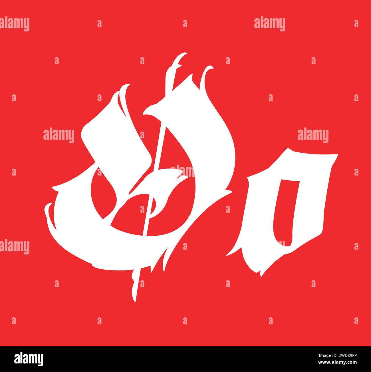 Letter O, in the Gothic style. Vector. Alphabet. Calligraphy and ...