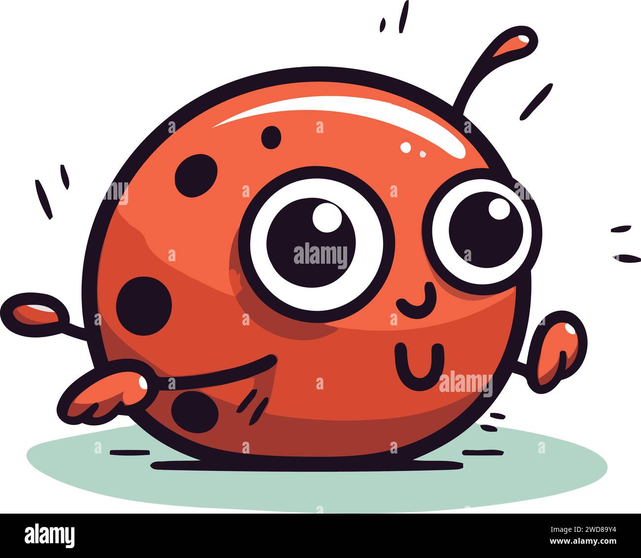 Cartoon ladybug isolated on white background. Cute vector illustration ...