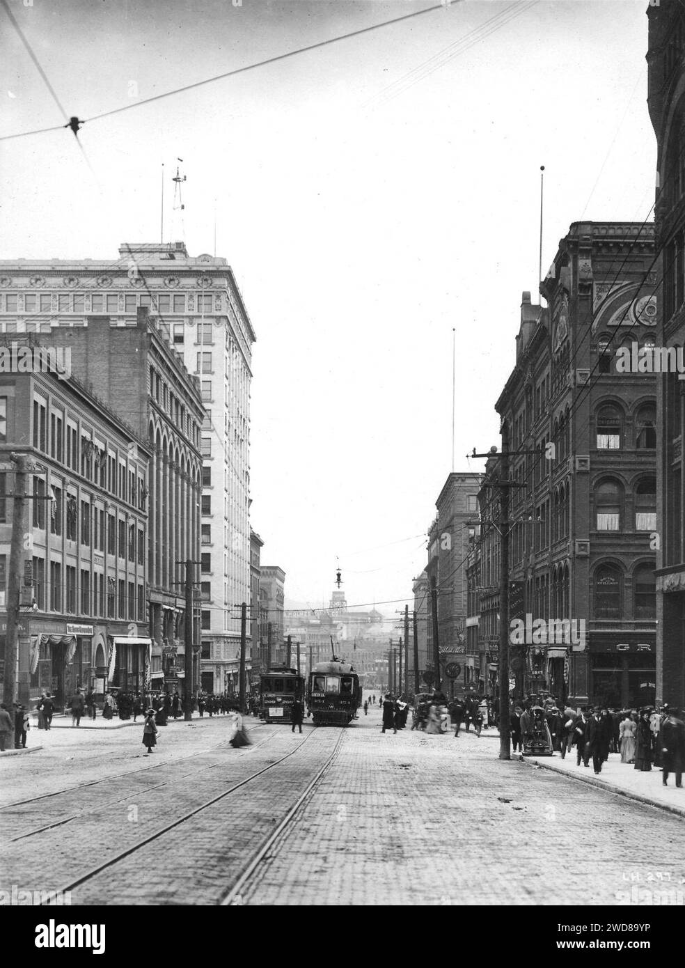 2nd Ave looking south from Columbia St, Seattle, probably between 1903 ...