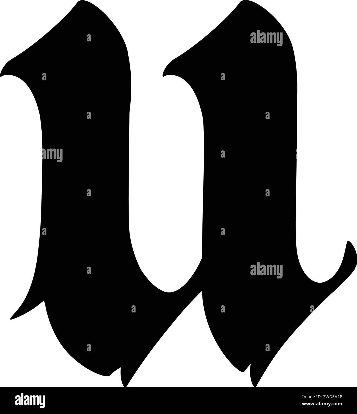 Letter, in the Gothic style. Vector. Alphabet. Calligraphy and ...