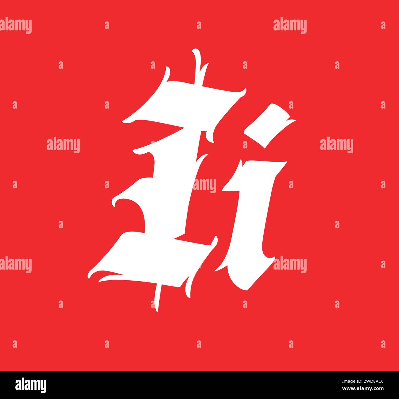 Letter I, in the Gothic style. Vector. Alphabet. Calligraphy and ...