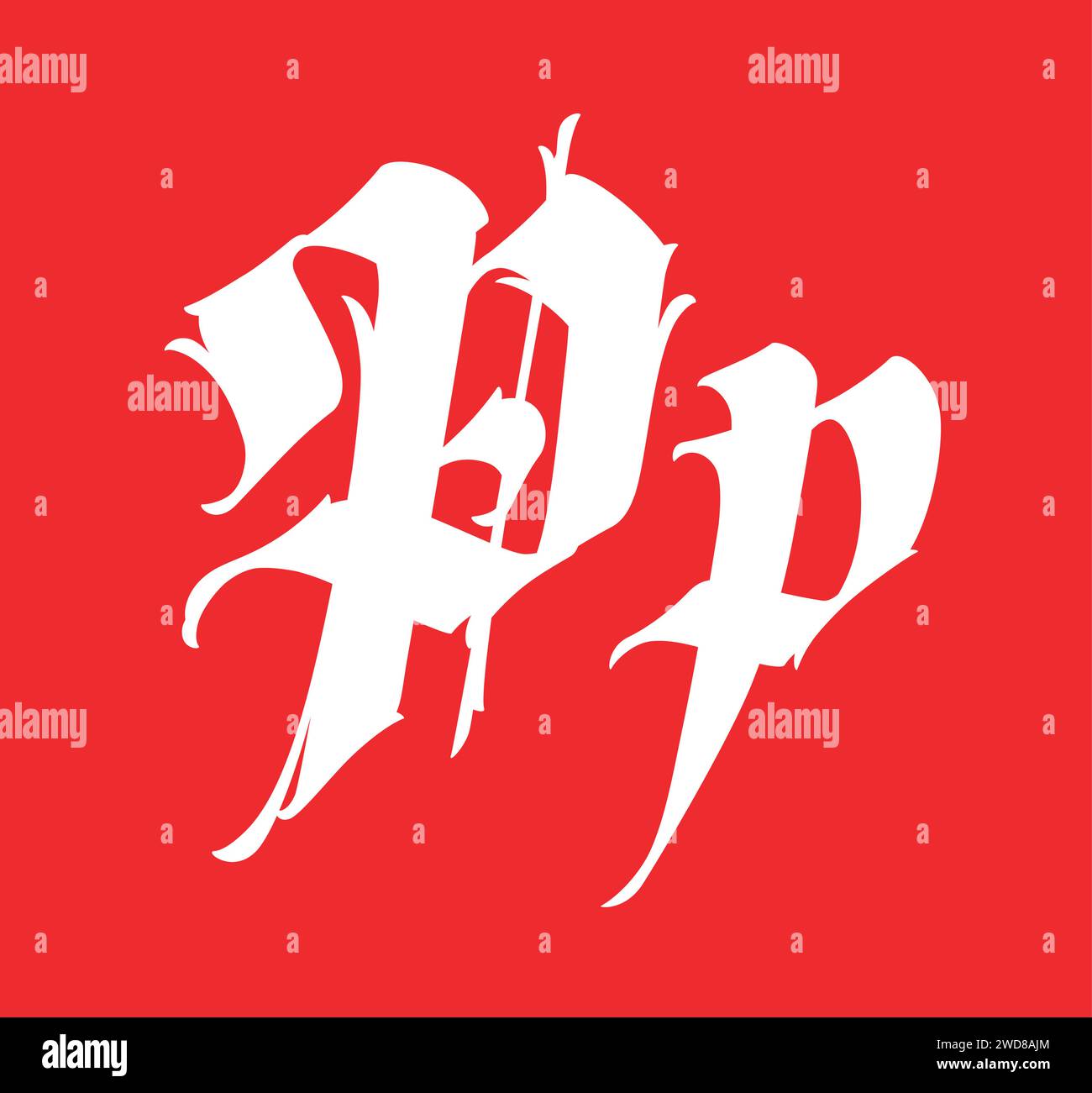 Letter P, in the Gothic style. Vector. Alphabet. Calligraphy and ...