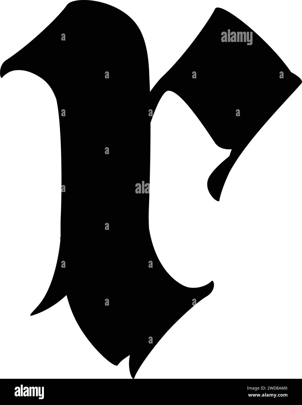 Letter, in the Gothic style. Vector. Alphabet. Calligraphy and ...