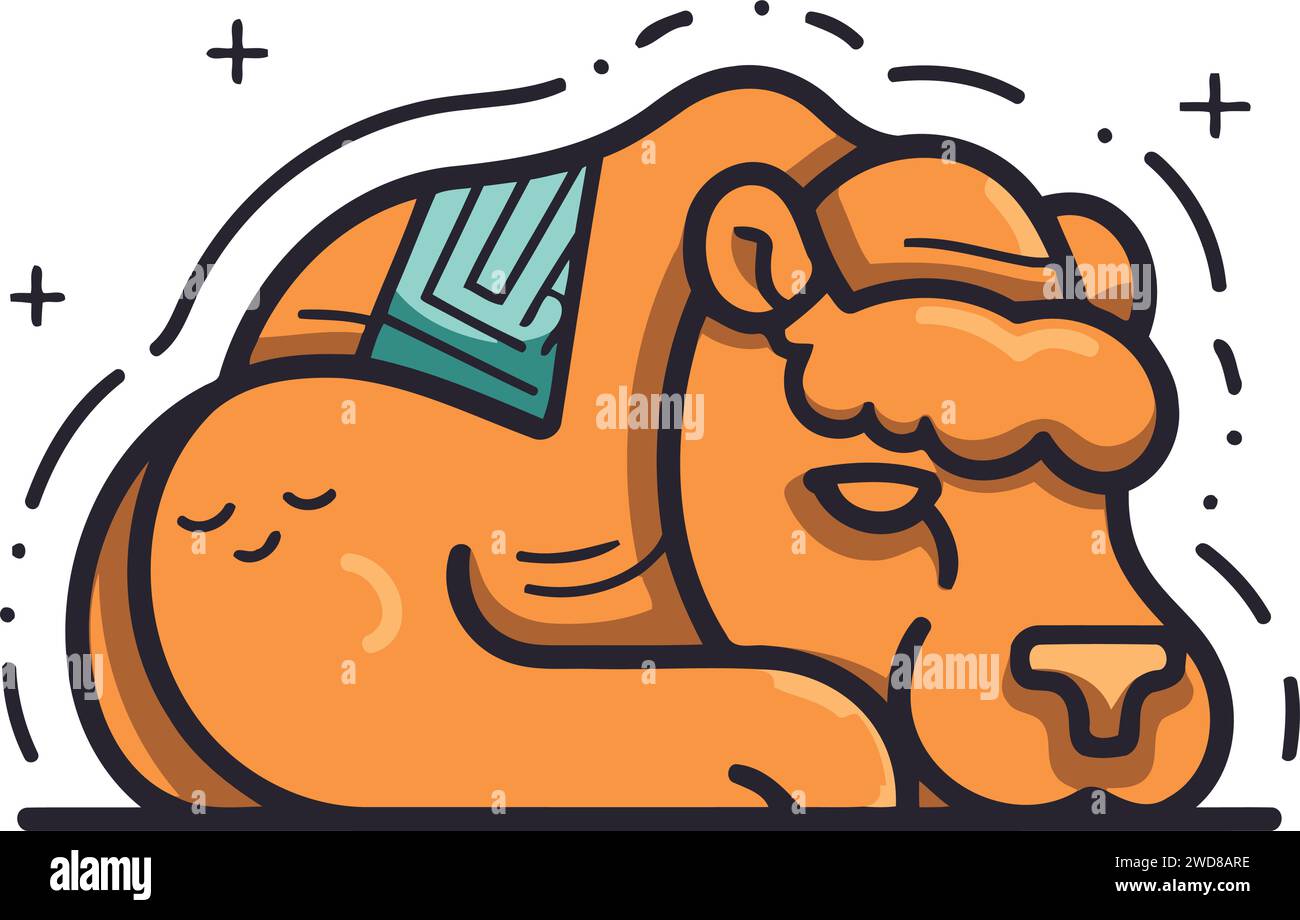 Sleeping lion drawing Cut Out Stock Images & Pictures - Alamy