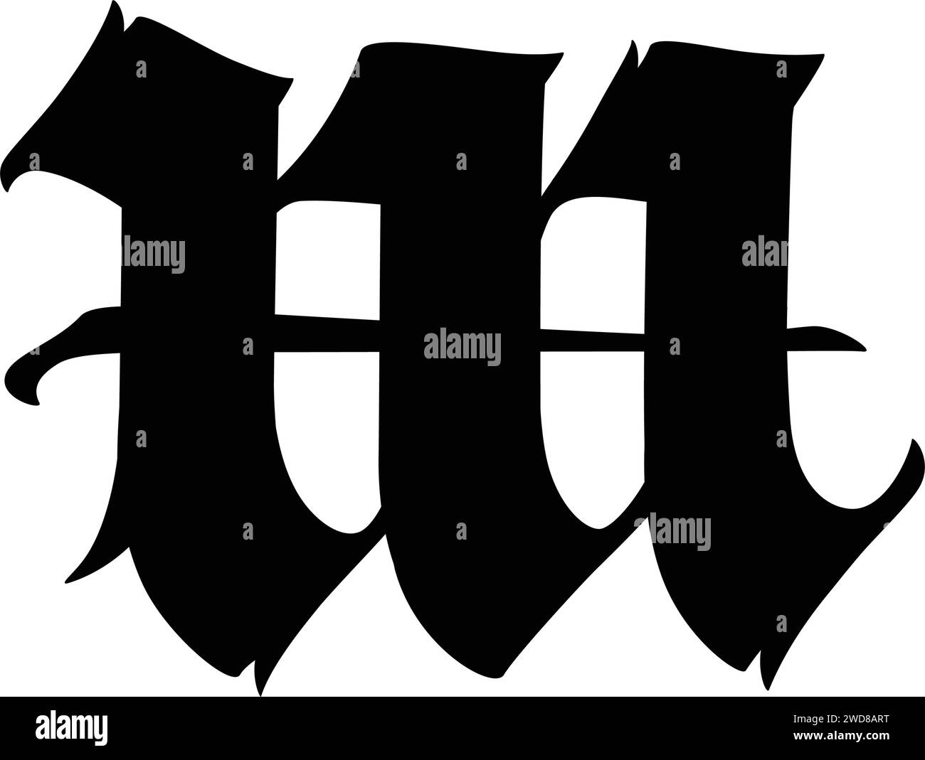 Letter, in the Gothic style. Vector. Alphabet. Calligraphy and ...