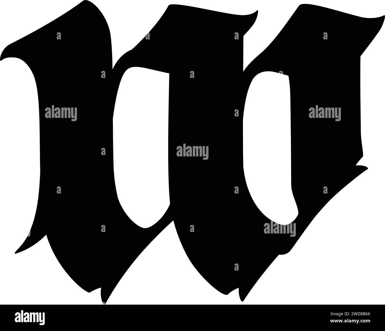 Letter, in the Gothic style. Vector. Alphabet. Calligraphy and ...