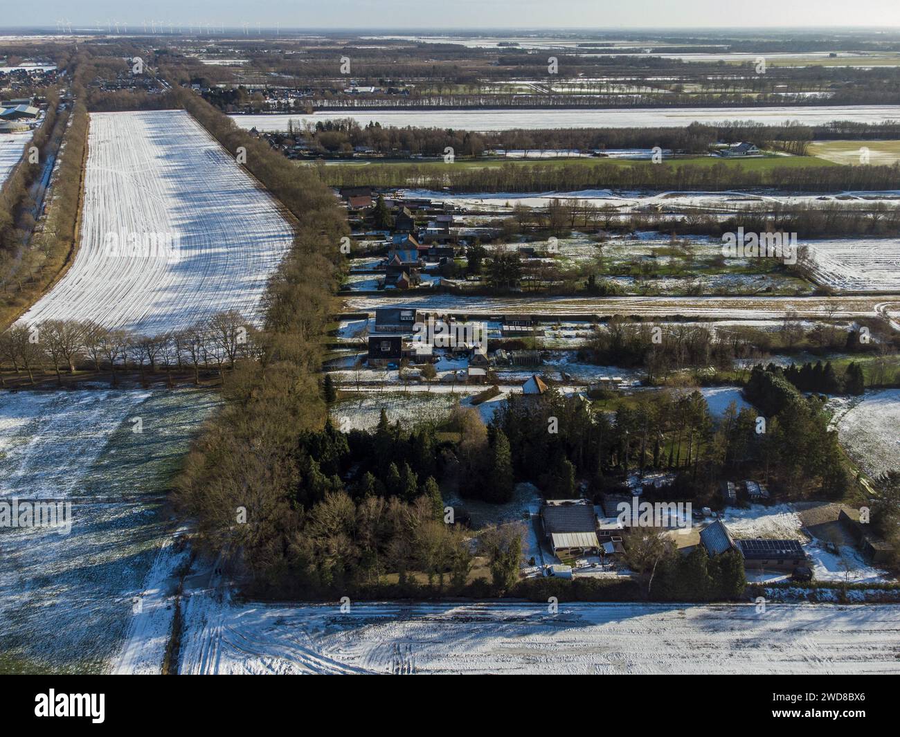 Aerial river in village out hi-res stock photography and images - Alamy