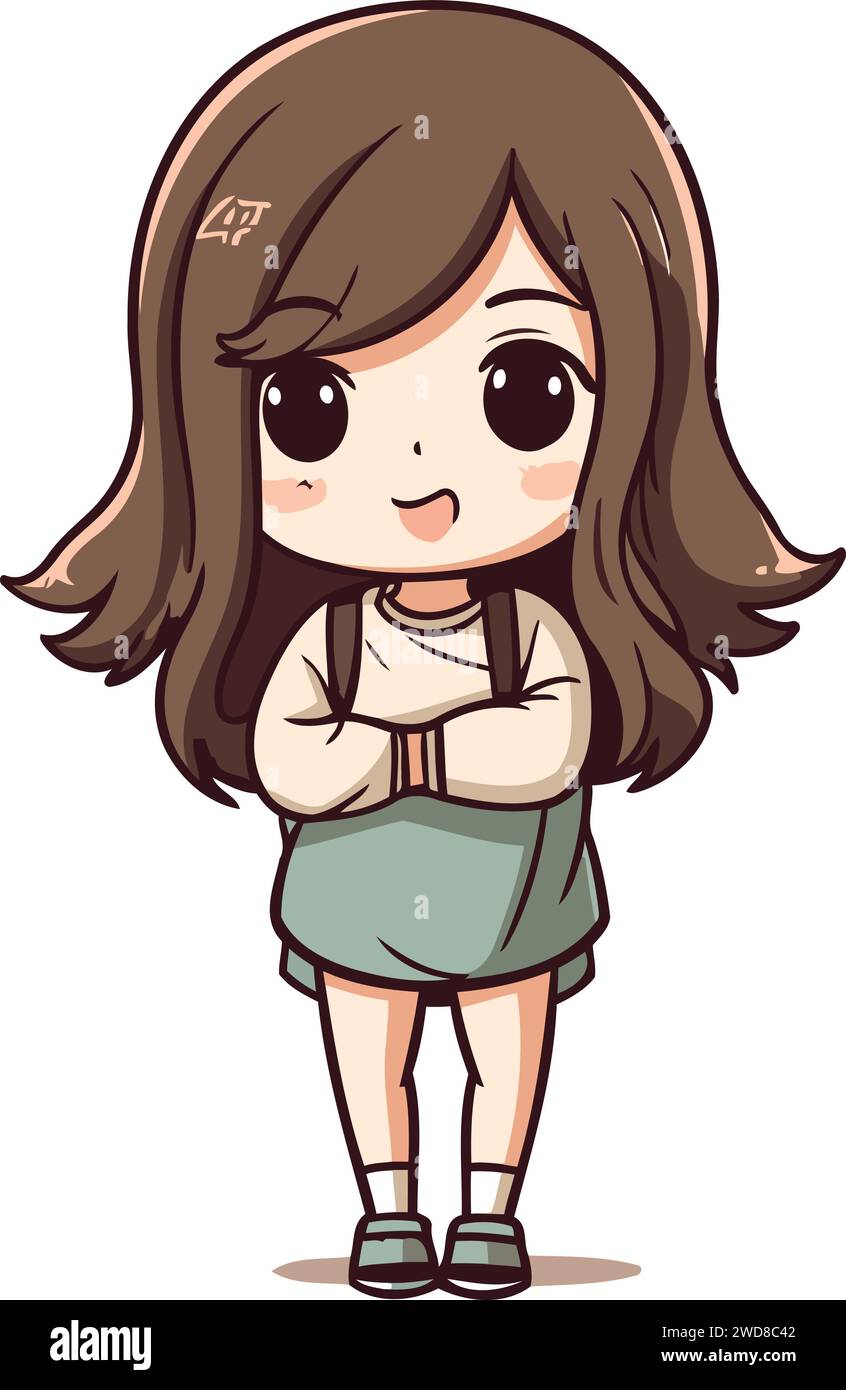 Long brown hair Stock Vector Images - Alamy