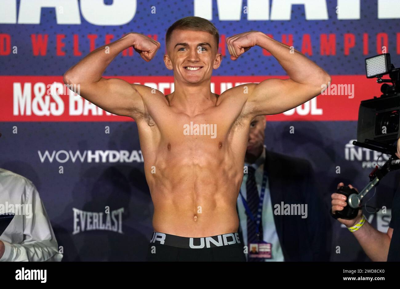 Ste Clarke during a weigh-in at the Titanic Hotel, Liverpool. Picture ...