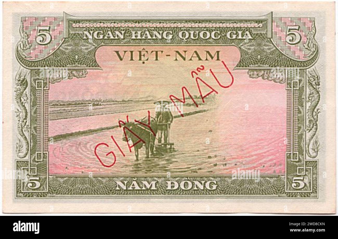 5 Đồng - South Vietnam (1955, Type 1, SPECIMEN) Second issues 02 Stock ...